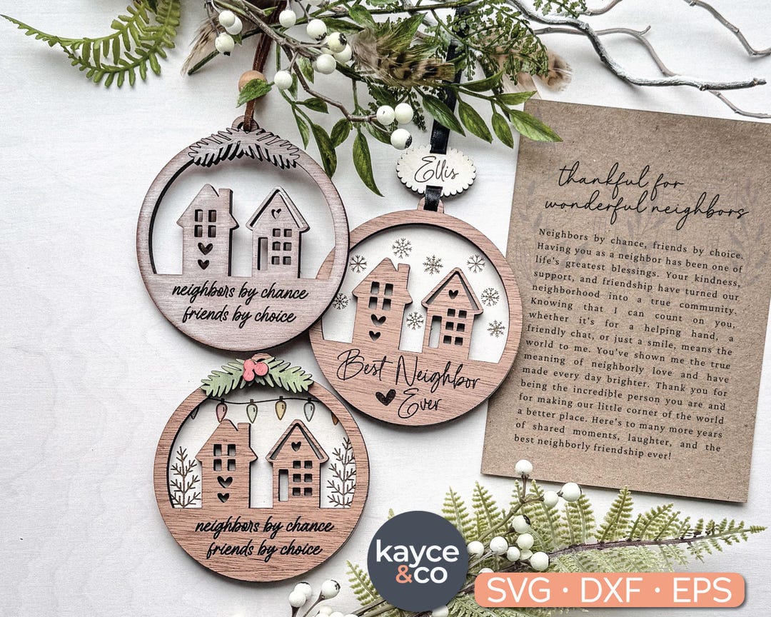 Story Card Neighbor Ornament SVG, Suncatcher, Car Charm Heartfelt ...