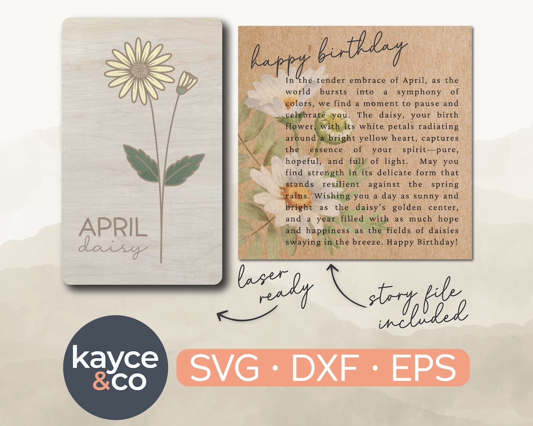 Story Card April Birthday Ornament Svg Car Charm Magnet Keepsake ...