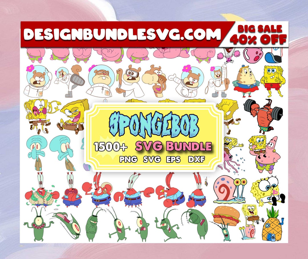 1500 Mega SVG Spongebob Bundle Spongebob Characters Svg - Etsy