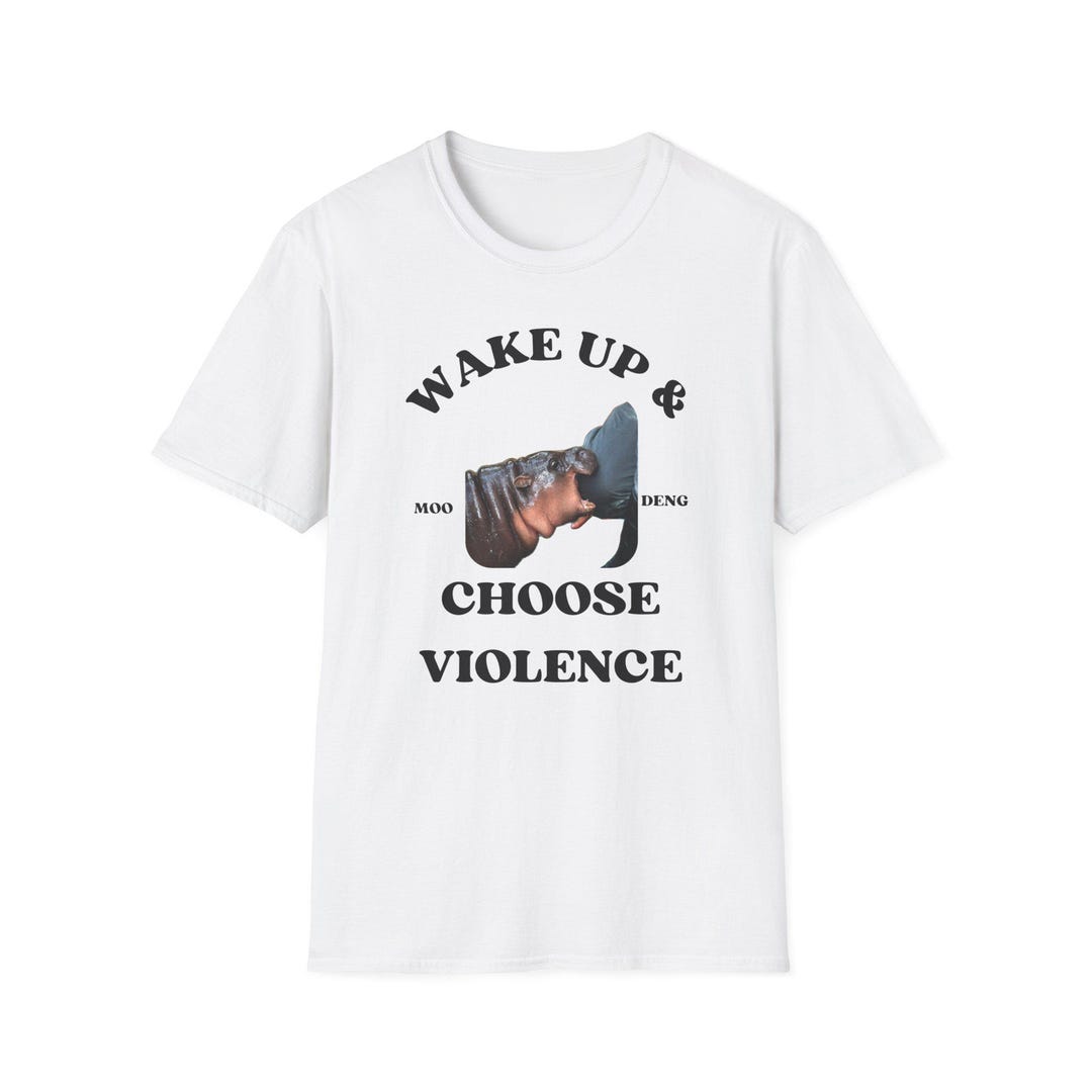 Moo Deng Angry Biting Hippo Choose Violence Unisex Softstyle T-shirt - Etsy