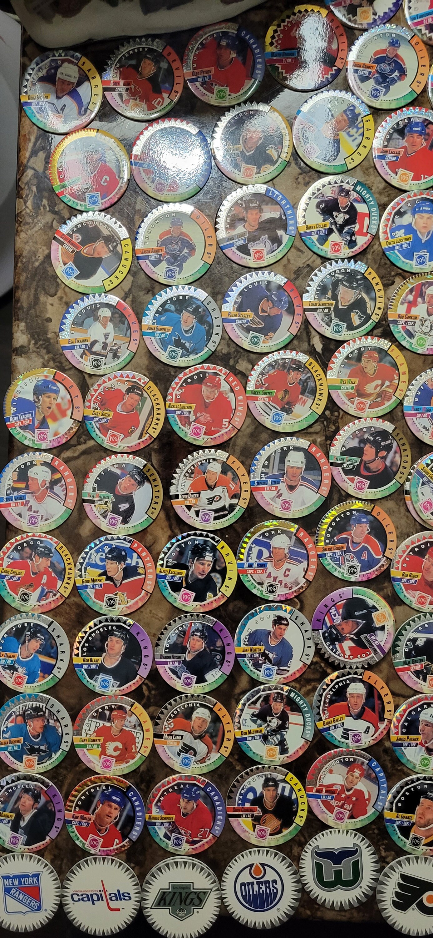 1994 Vintage Milk Cap NHL HOLOGRAPHIC Pogs Original Lot 200 Rare Names ...