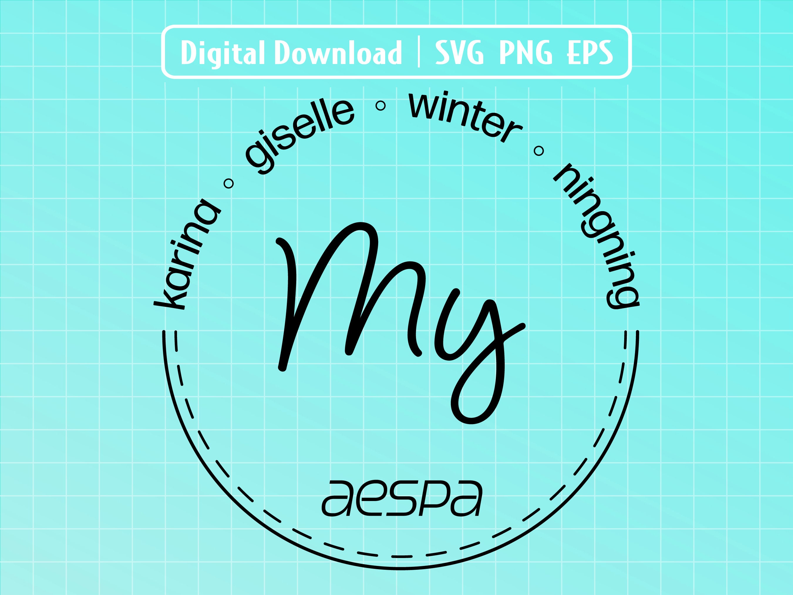 Aespa SVG Names, Karina Giselle Winter Ningning Clip Art, Gift for My ...