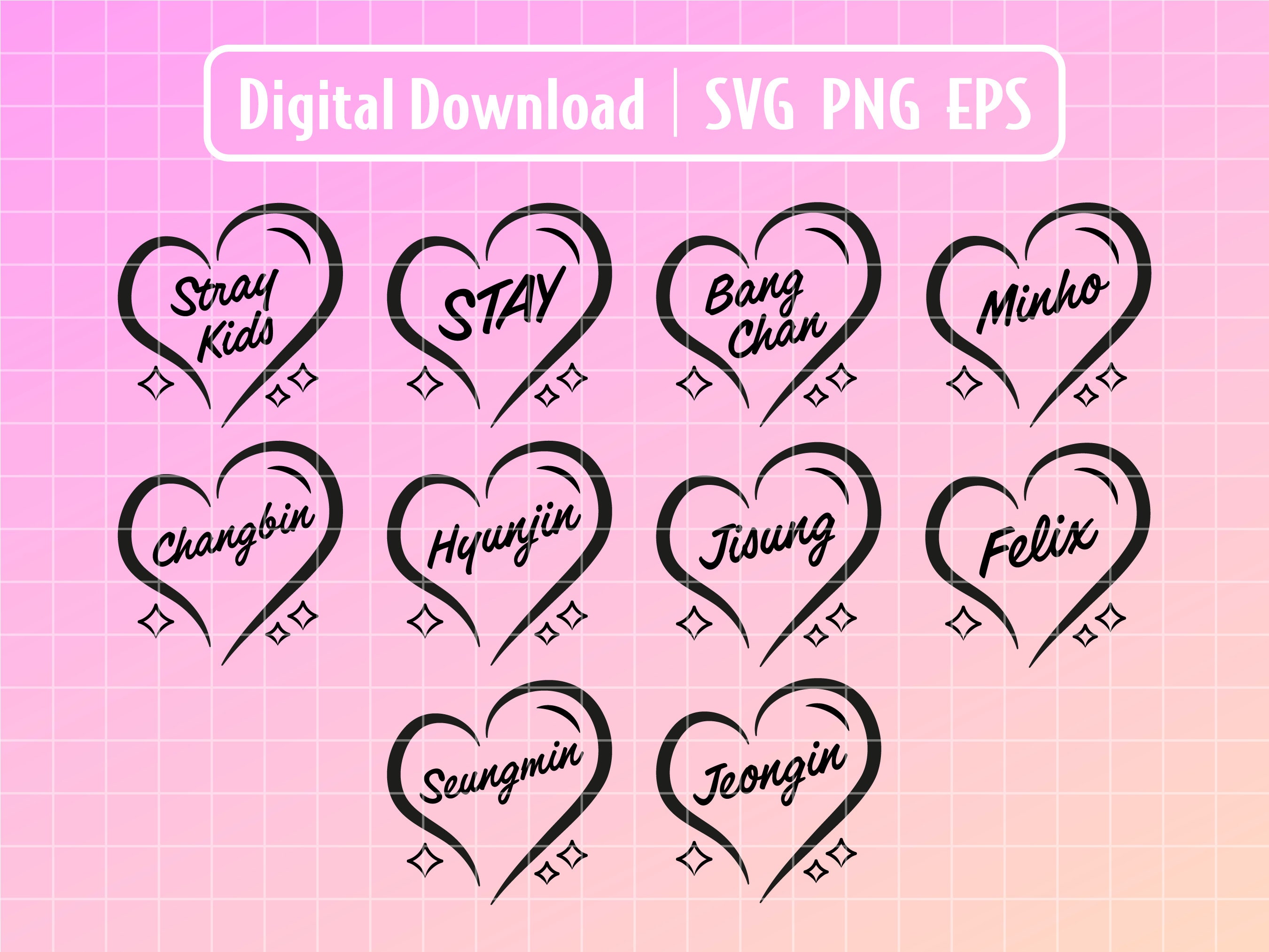 Stray Kids Svg Bundle, SKZ Clip Art, Kpop Stickers, Gift for Stay ...