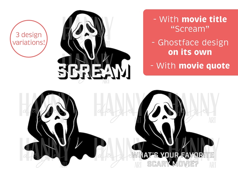 Scream Svg, Ghostface Svg, Horror Movie Clipart, Halloween Design ...
