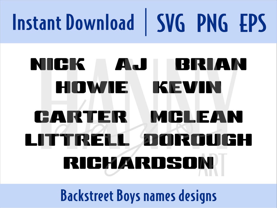 Backstreet Boys Millennium Names SVG, 90s Boyband Design (digital ...