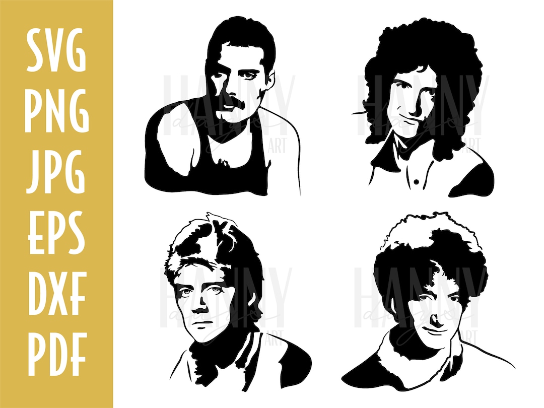 Queen SVG Bundle, Queen Band Members Clipart, Freddie Mercury Svg ...