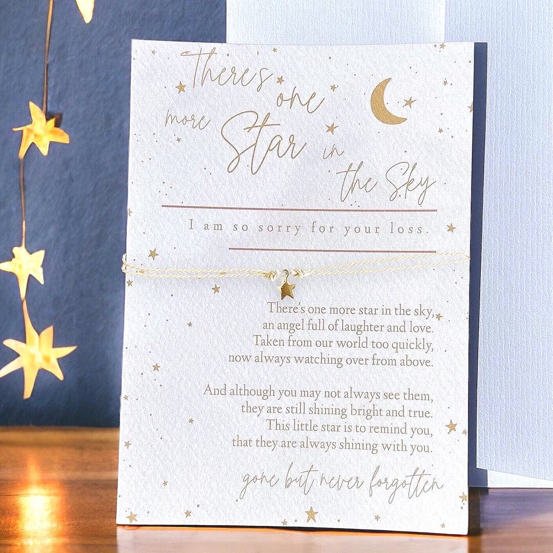 Sympathy Gift: Thoughtful Star Bracelet With Personalised Gift Tag ...