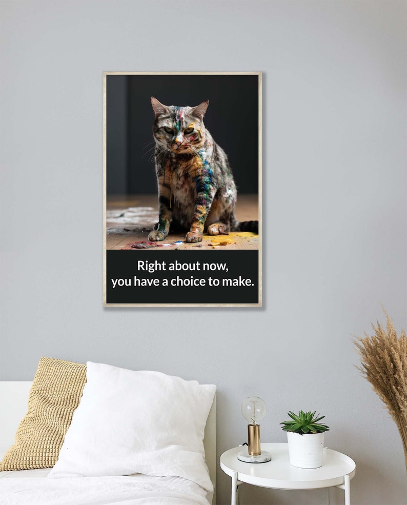 Bengal Cat Paint Splatter Funny Pet Portrait Creative Wall Art ...
