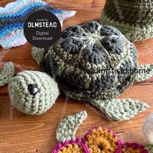 Shellsea Crochet Turtle Coaster Set - PDF Pattern - 4 Coasters ...