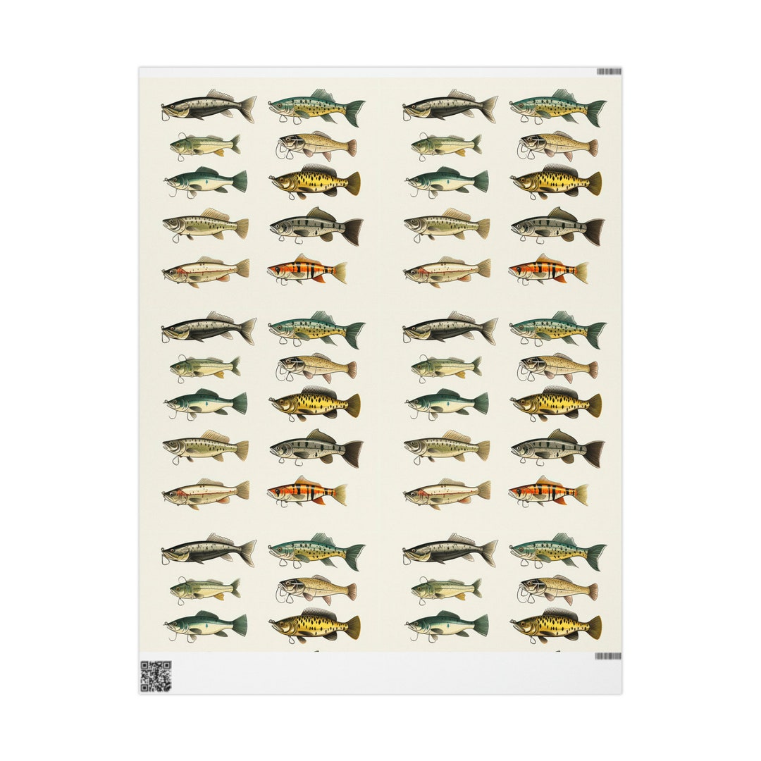 Fly Fishing Wrapping Papers, Vintage Fly Fishing Lures, Retro Fishing ...