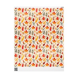 Autumn Leaves Gift Wrap: Colorful Fall Foliage, Thanksgiving Wrapping ...
