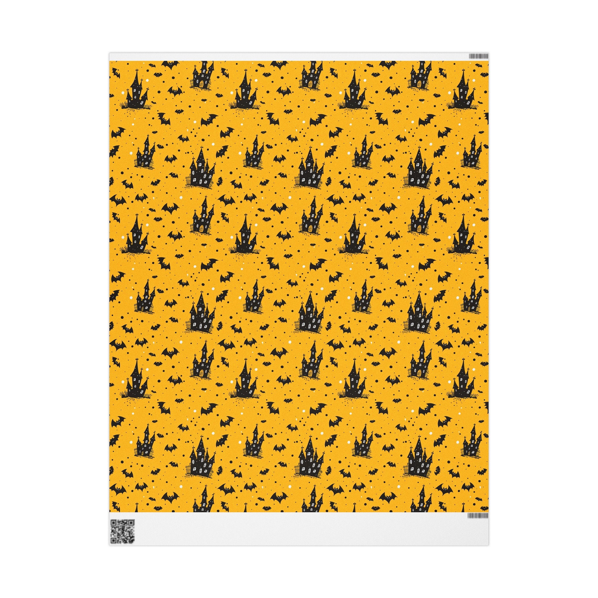 Halloween Wrapping Papers, Spooky Halloween Gift Wrap, Bats and Haunted ...