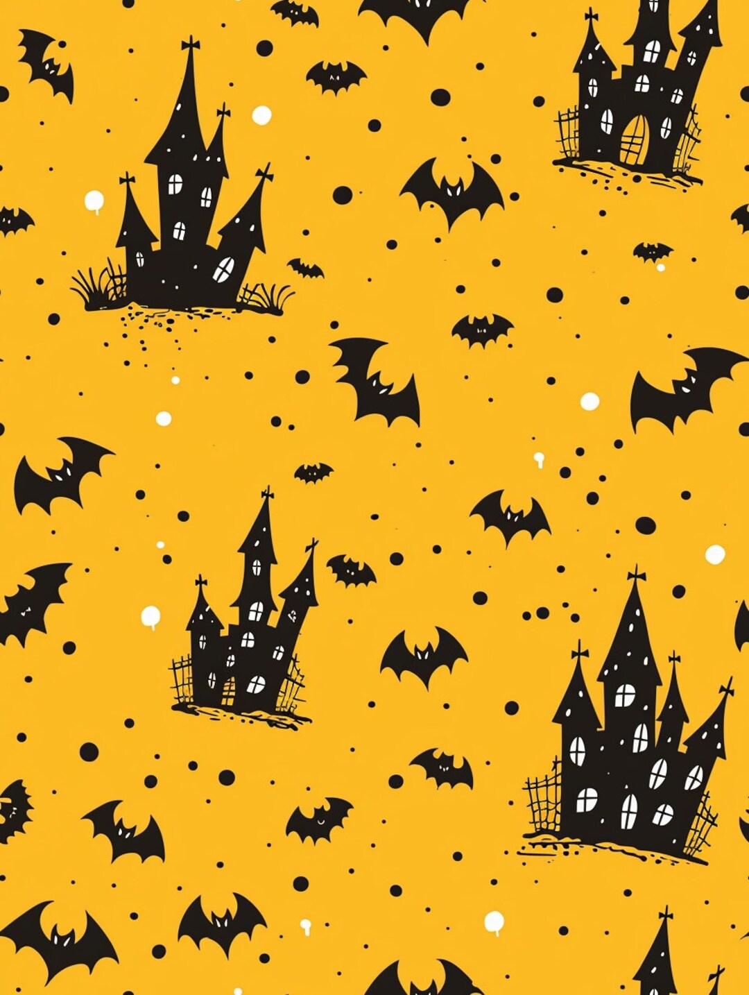 Halloween Wrapping Papers, Spooky Halloween Gift Wrap, Bats and Haunted ...