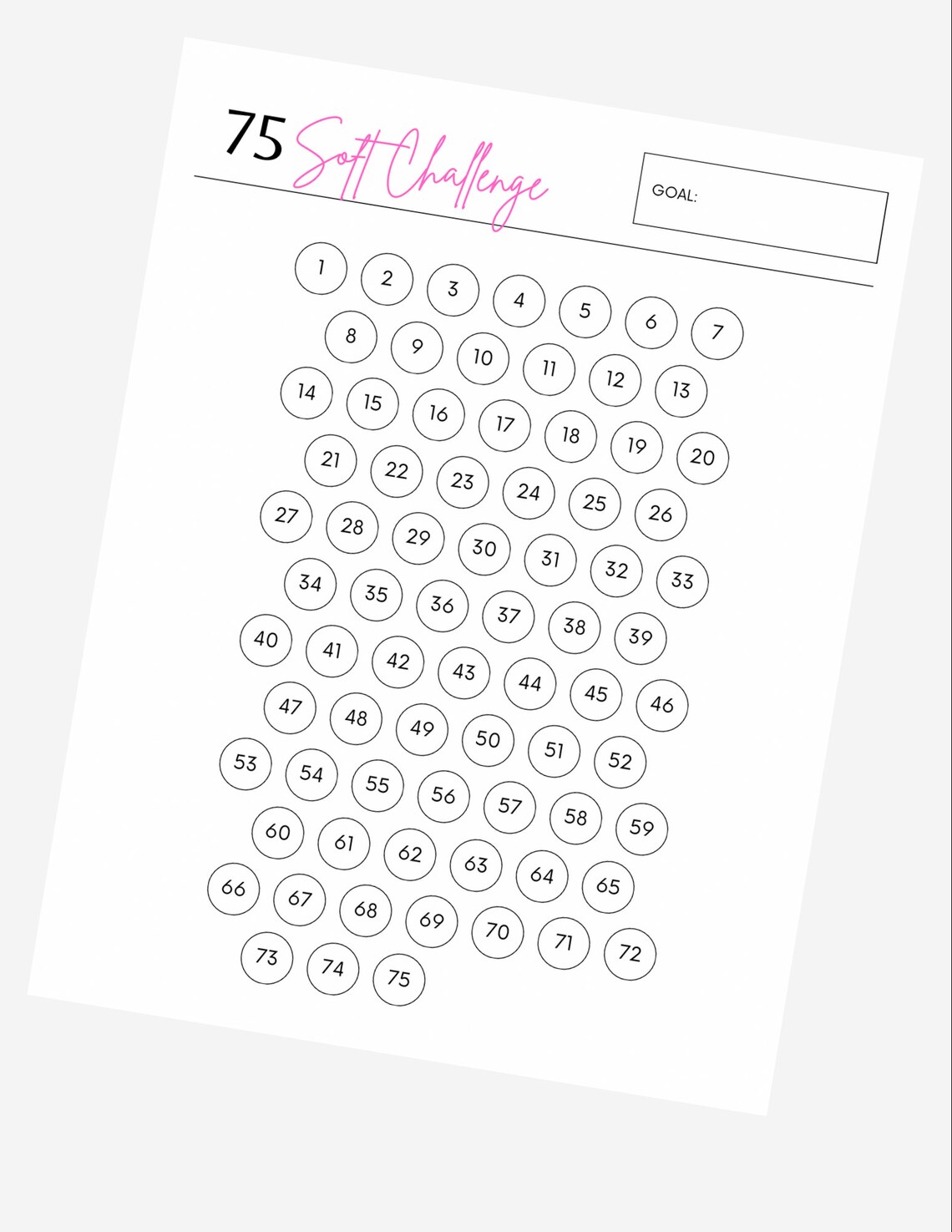 75 Soft Challenge Tracker Printable Digital Healthy Lifestyle ...