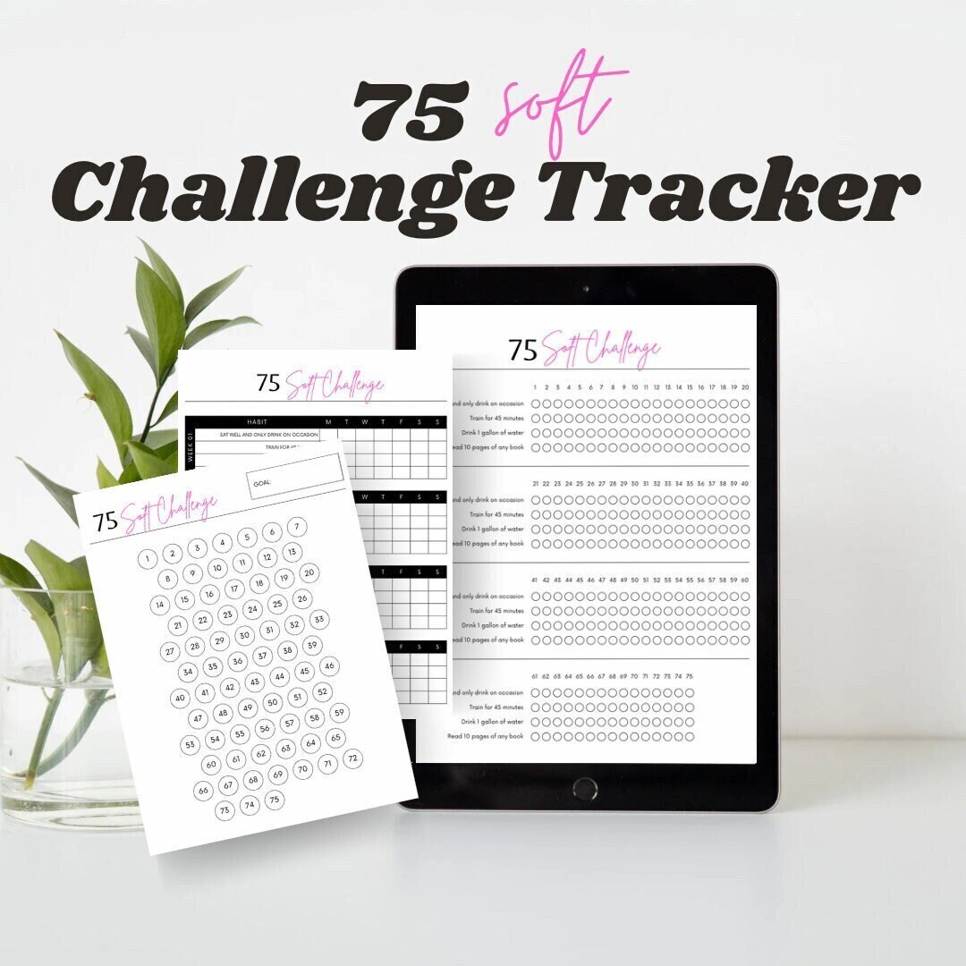 75 Soft Challenge Tracker Printable Digital Healthy Lifestyle ...