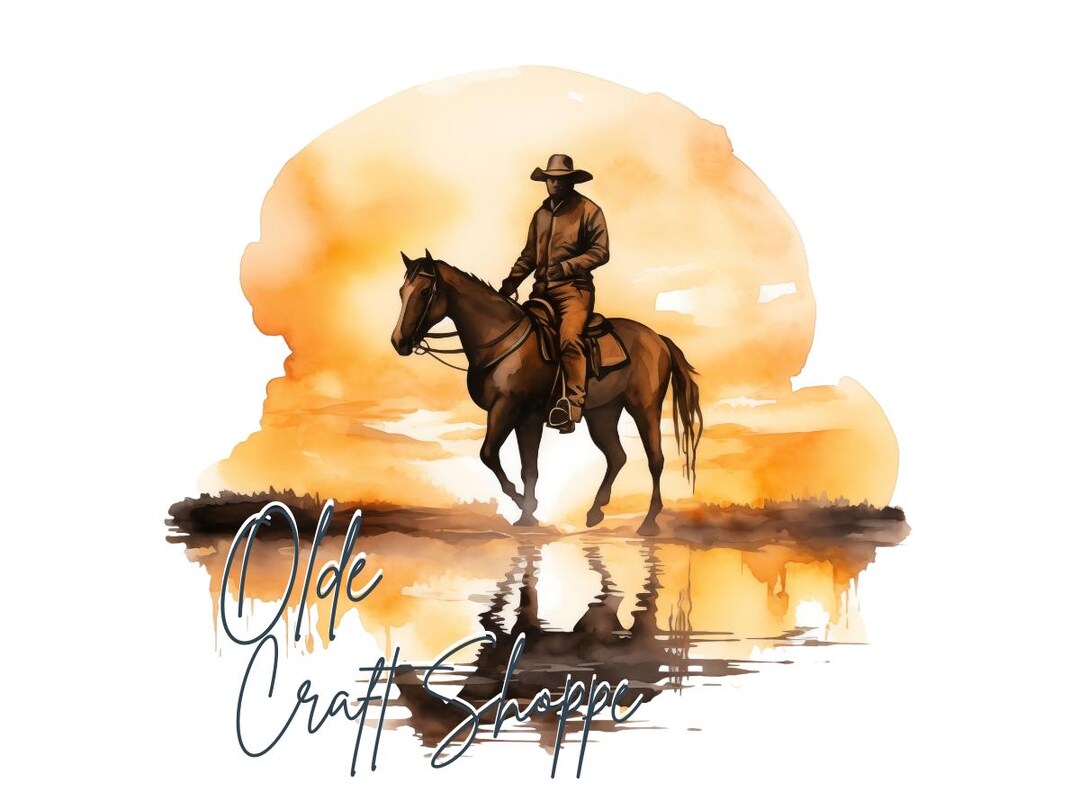 TRANSPARENT BACKGROUND Clipart Bundle, High Quality Watercolor Cowboy ...