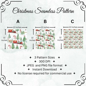 Seamless Repeating Pattern Tile File, Watercolour Christmas Train ...