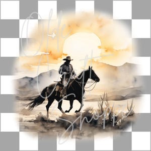 TRANSPARENT BACKGROUND Clipart Bundle, High Quality Watercolor Cowboy ...