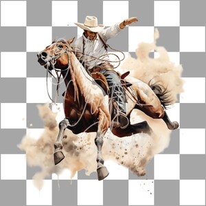 TRANSPARENT BACKGROUND Clipart Bundle, High Quality Watercolor Cowboy ...