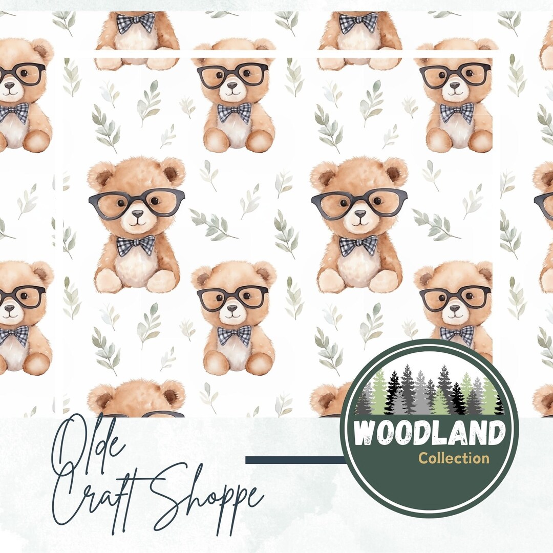Seamless Repeating Pattern Tile File, Watercolor Cute Teddy Bear ...