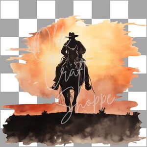 TRANSPARENT BACKGROUND Clipart Bundle, High Quality Watercolor Cowboy ...
