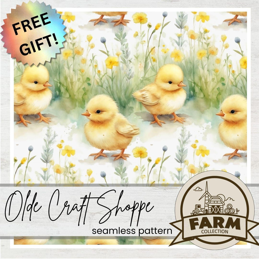 Seamless Repeating Pattern File, Watercolor Cute Yellow Ducklings and ...