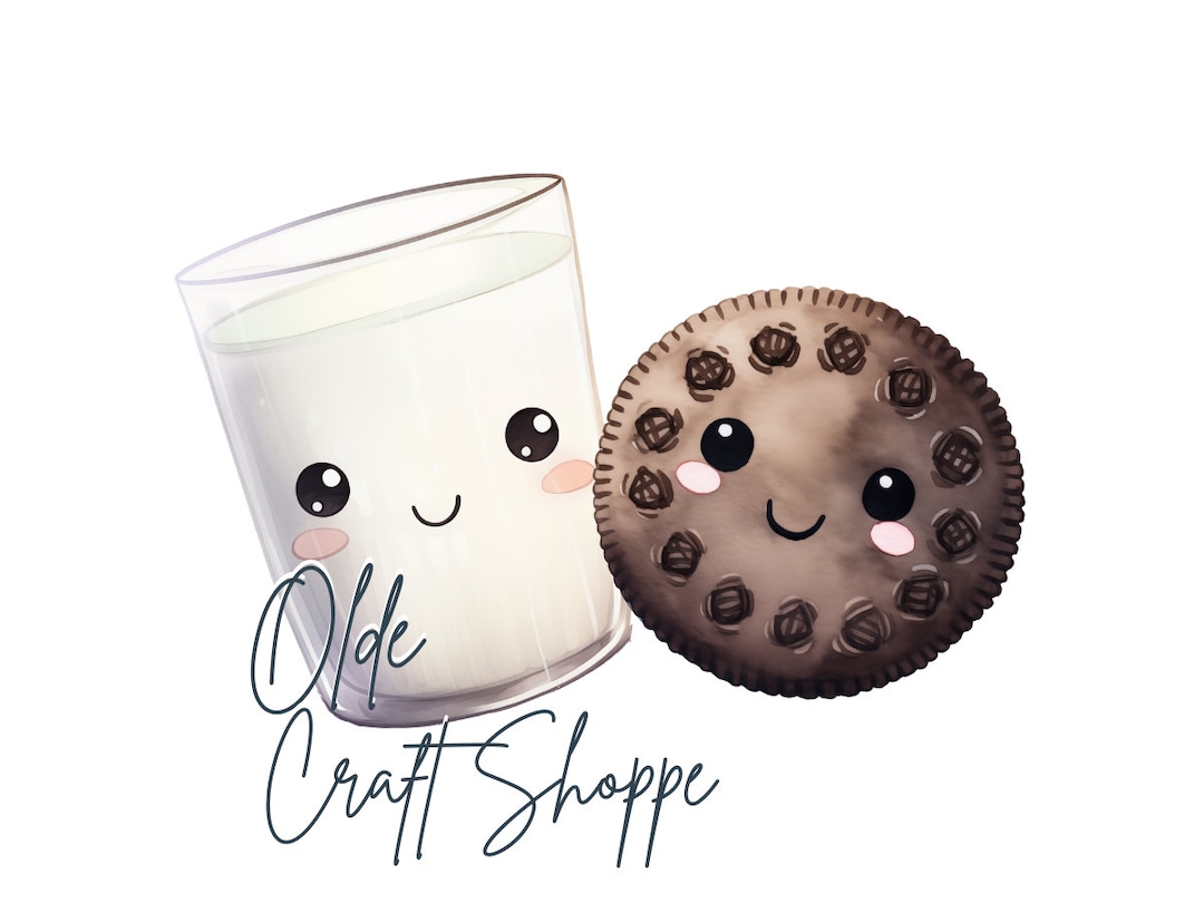 Cute Kawaii Milk and Cookies and Cream Transparent Background PNG, High ...