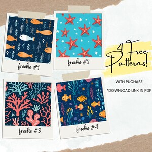 Seamless Pattern File, Cute Kawaii Cartoon Baby Sea Turtles, Ocean Sea ...