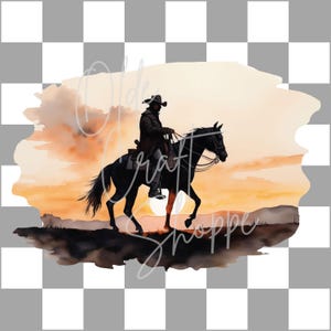 TRANSPARENT BACKGROUND Clipart Bundle, High Quality Watercolor Cowboy ...