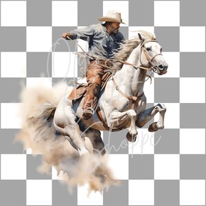 TRANSPARENT BACKGROUND Clipart Bundle, High Quality Watercolor Cowboy ...