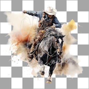 TRANSPARENT BACKGROUND Clipart Bundle, High Quality Watercolor Cowboy ...