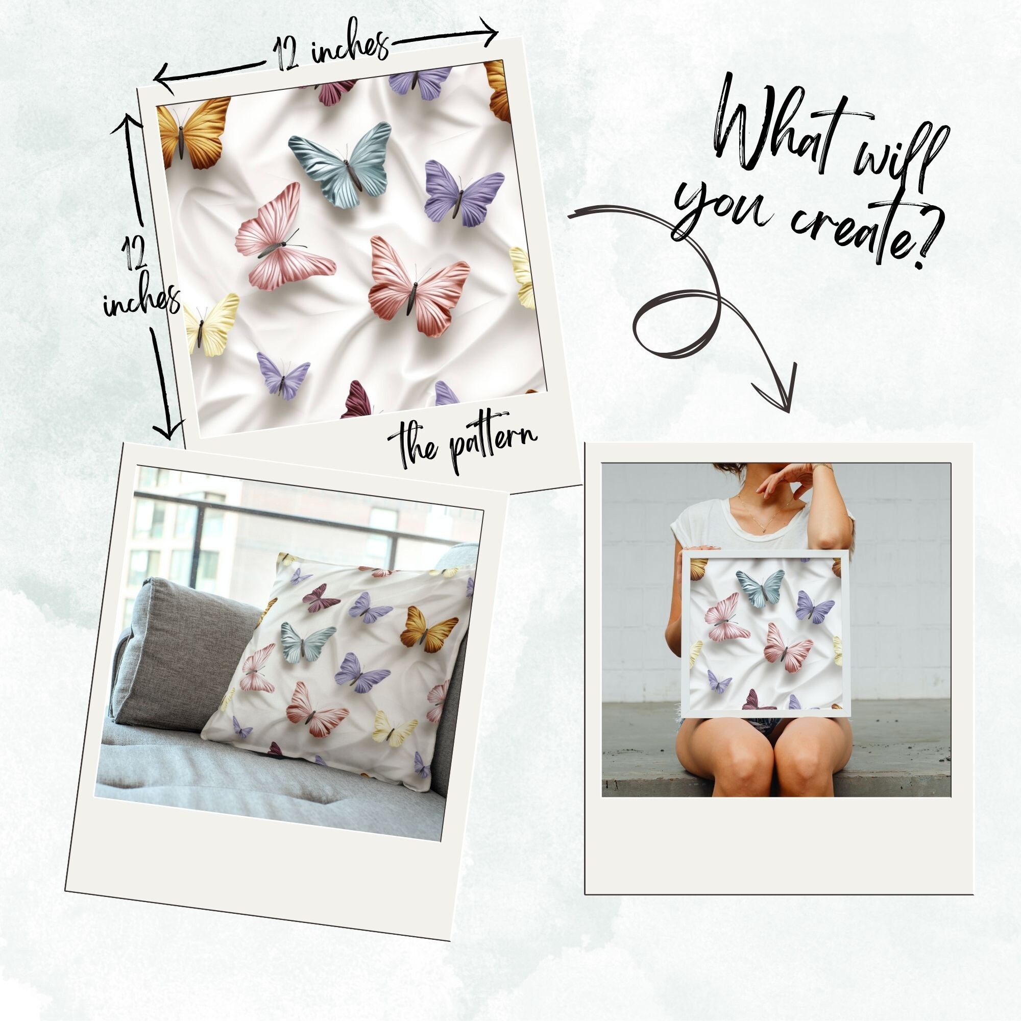 Premium Embroidery Seamless Pattern Butterfly Garden on White - Etsy