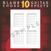 Blank Guitar Chord Diagram Sheets: Portrait & Landscape (printable PDF ...