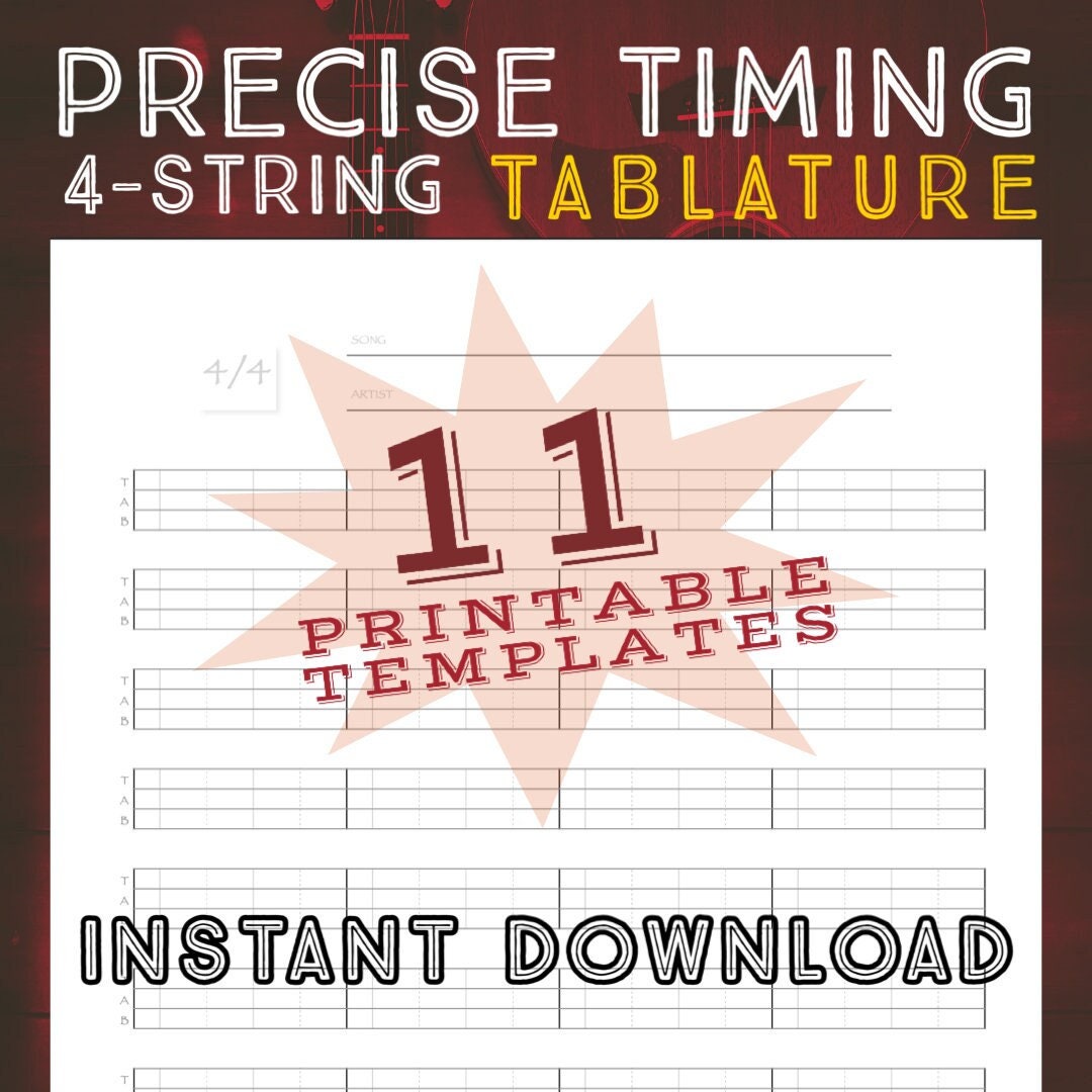 Precise Timing Bass Guitar Ukulele Tablature, Timed Tabs, Time ...