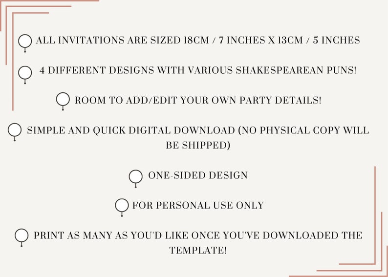 Shakespeare Party Invitations With Puns, Set of 4, Literary Party ...