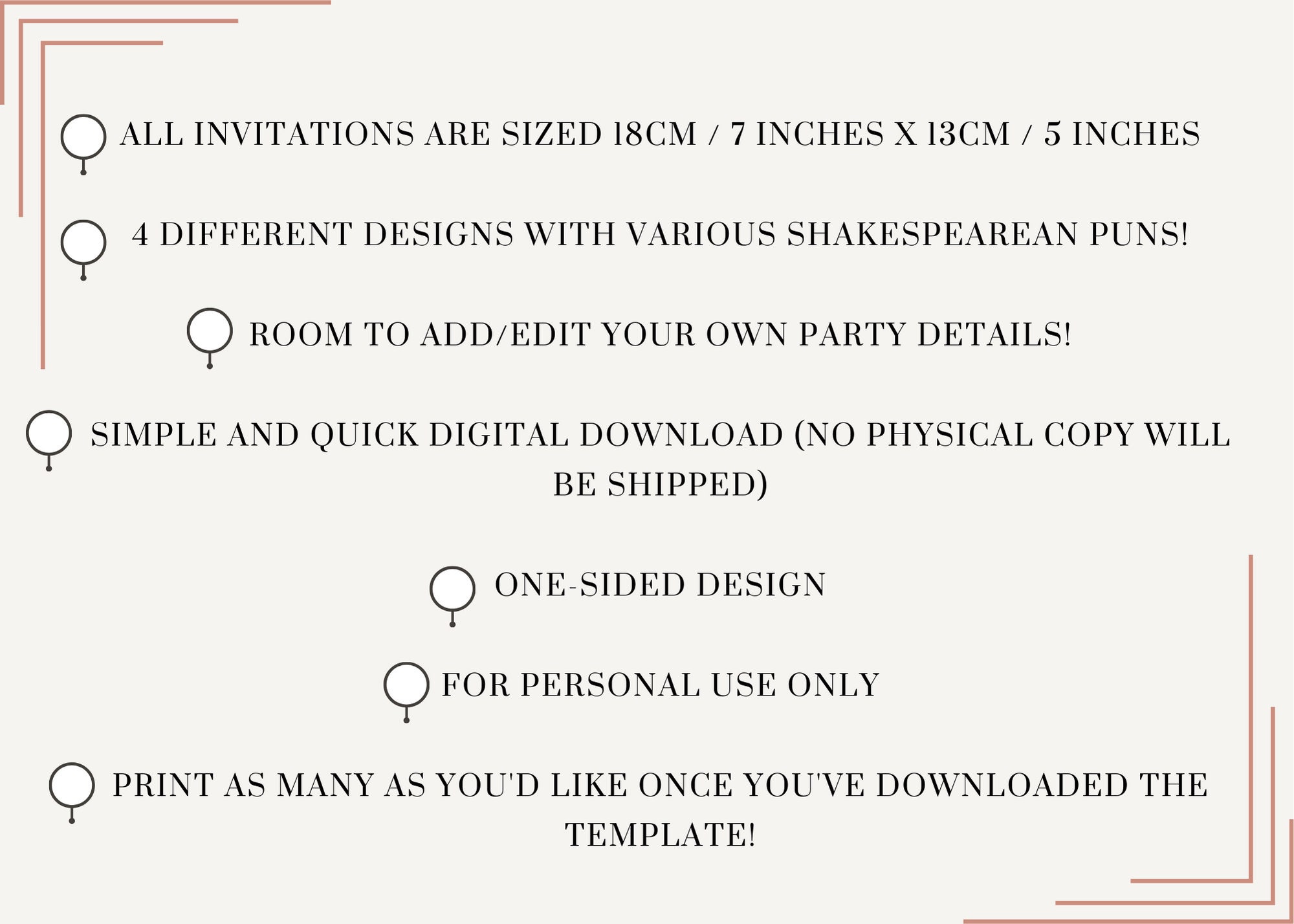 Shakespeare Party Invitations With Puns, Set of 4, Literary Party ...