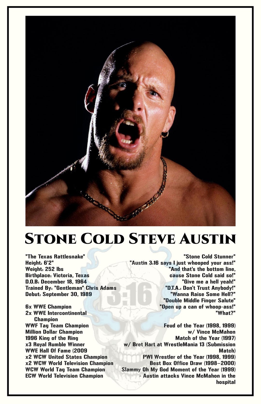 Stone Cold Steve Austin "icons" Series Framed Poster - Etsy