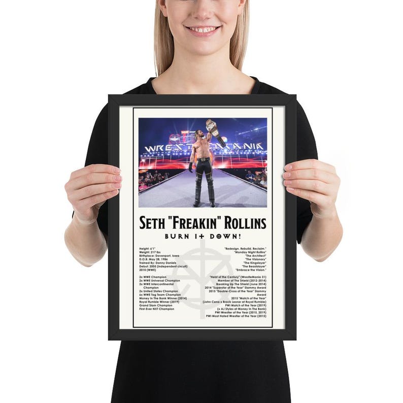 Seth Rollins icons Series Framed Poster - Etsy