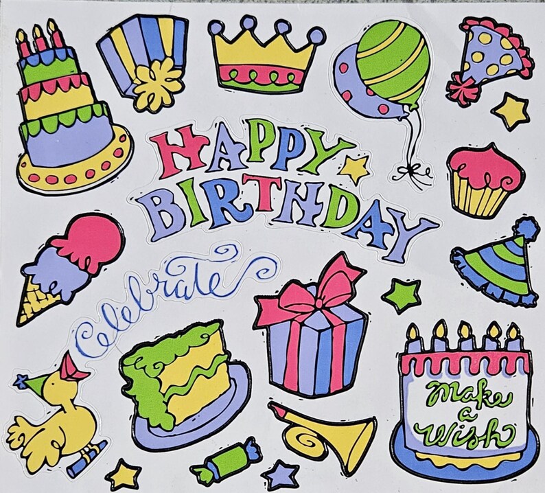 You Choose Birthday, Party, Celebration, Celebrate Scrapbook Stickers ...