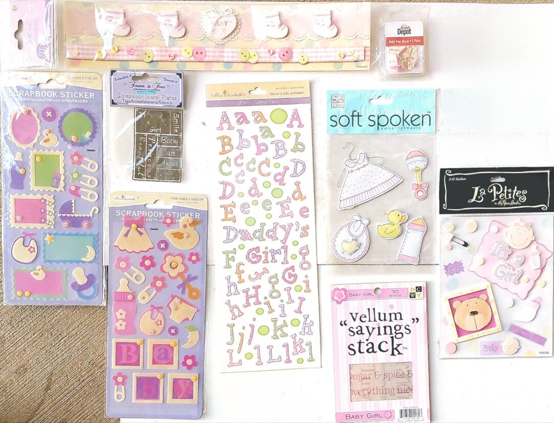 You Choose Baby, Infant, New Addition, Girl Scrapbook Stickers/brads ...