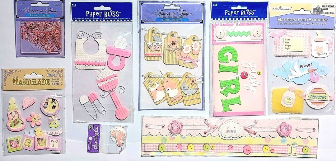 Baby Girl Scrapbook Stickers, Embellishments Accents - Etsy