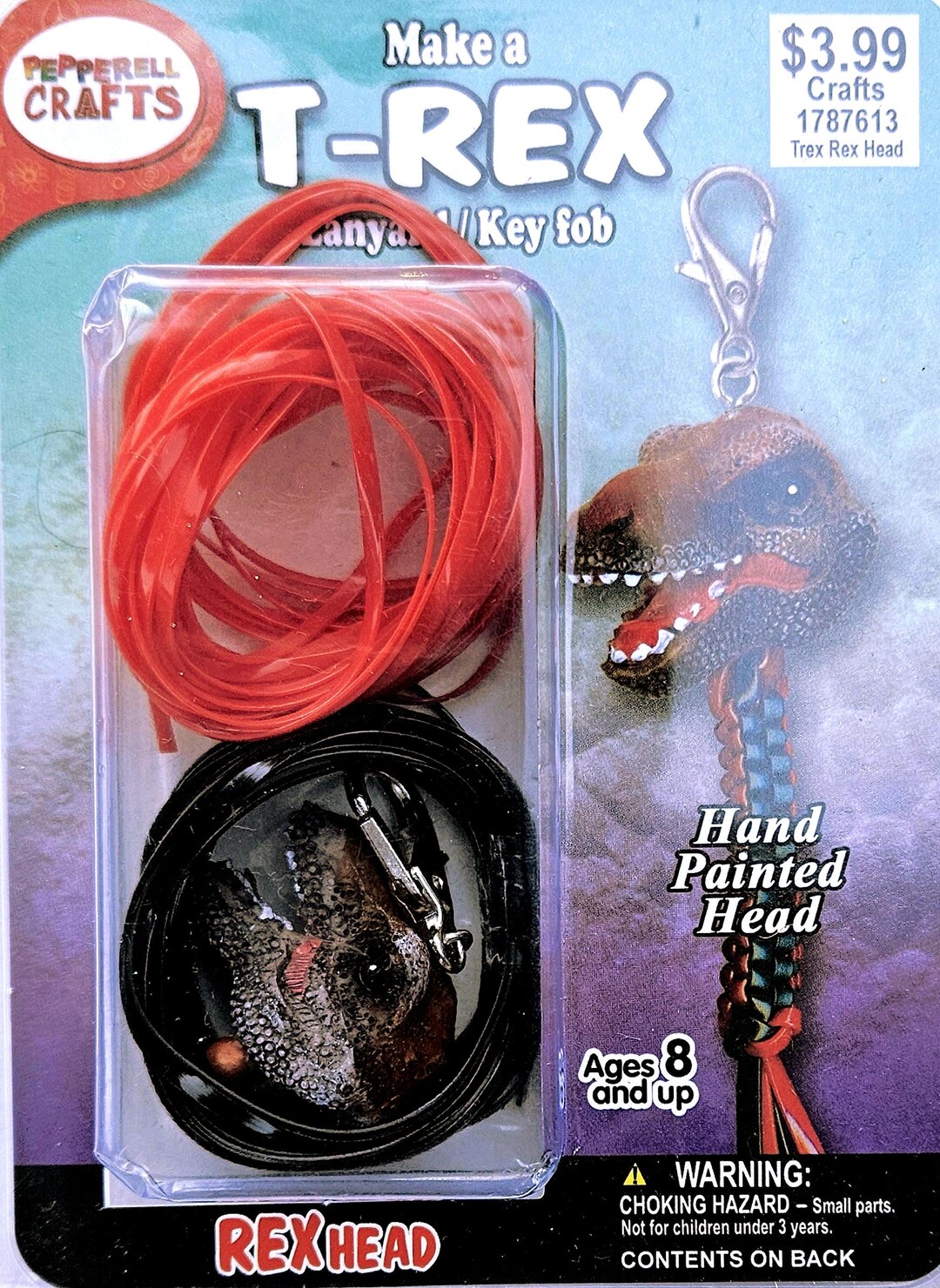 Pepperell Crafts Rexlace Make a T-rex (tyrannosaurus Rex) Lanyard/key ...