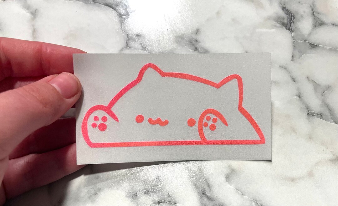 Peeking Bongo Cat Sticker Bumper Sticker Funny Car Decal - Etsy