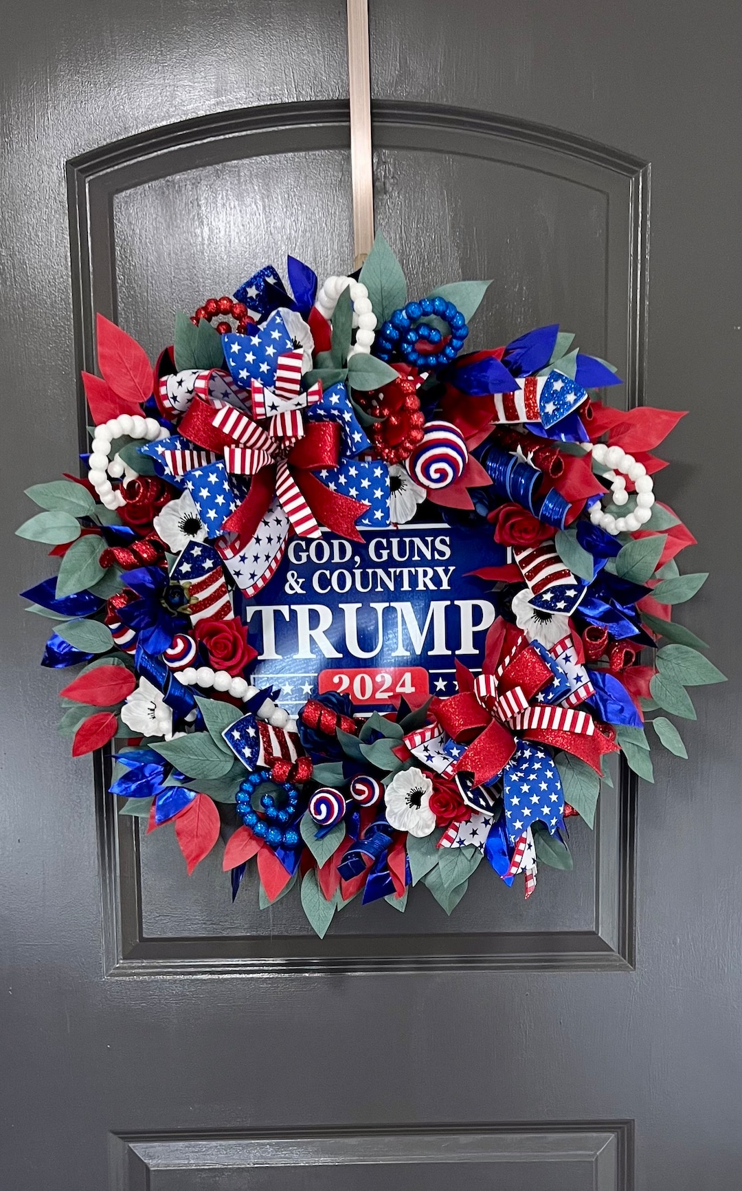 Trump Support Wreath for Front Door, MAGA Decor, Election Home Decor ...