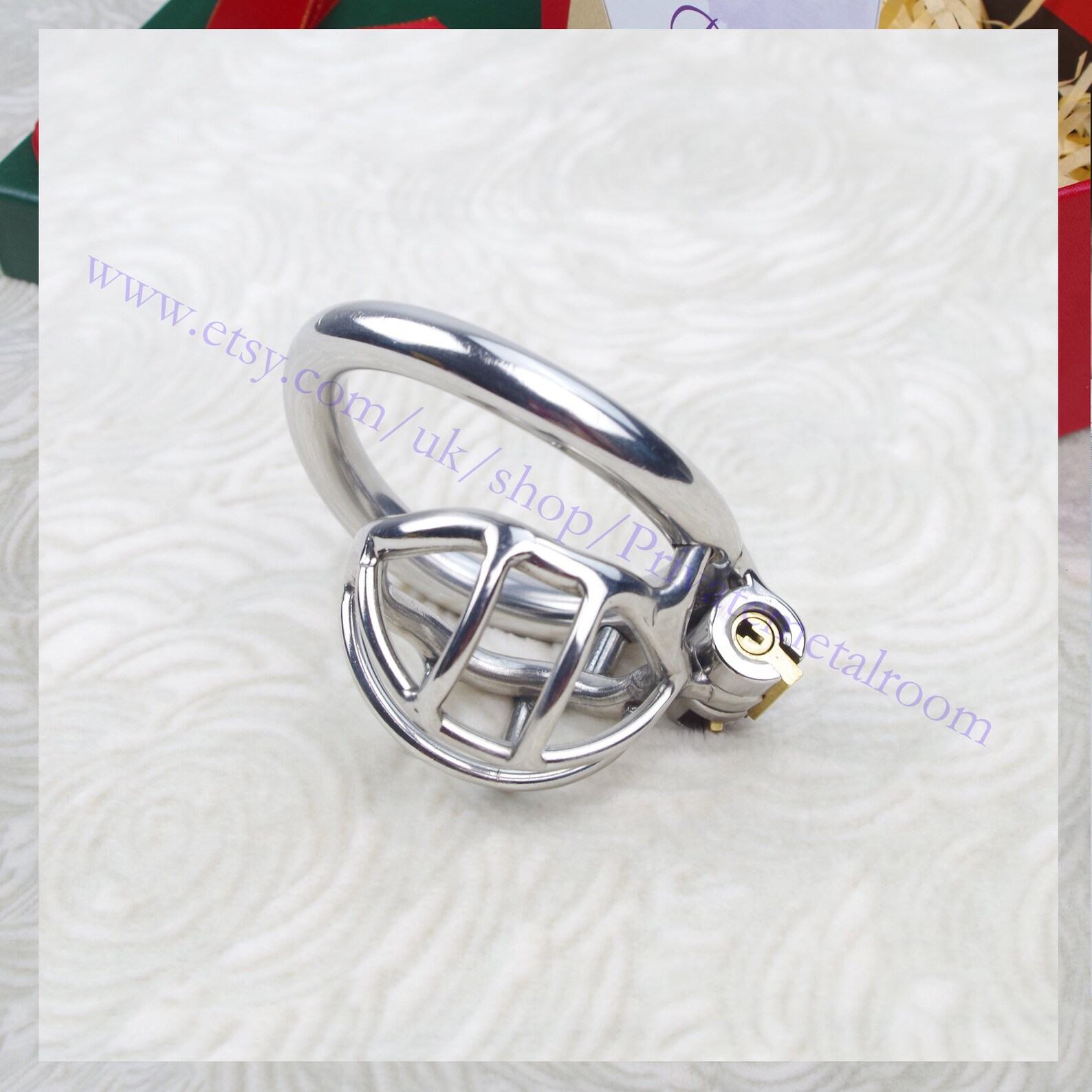 Customized Small Chastity Cage With Integrated Lock Stainless Steel
