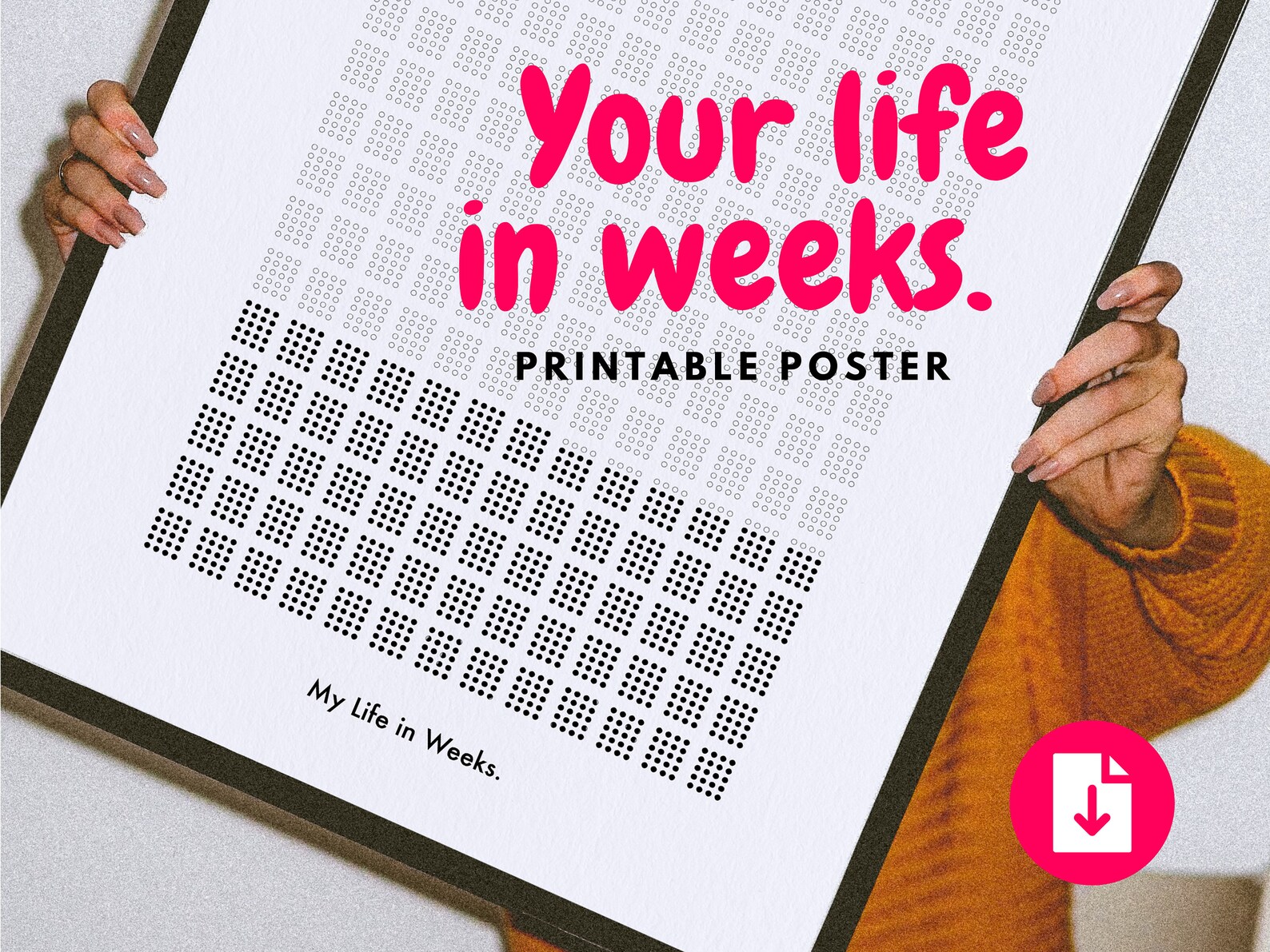 Weeks in Life Calendar Printable Life Planner 4000 Weeks Poster ...