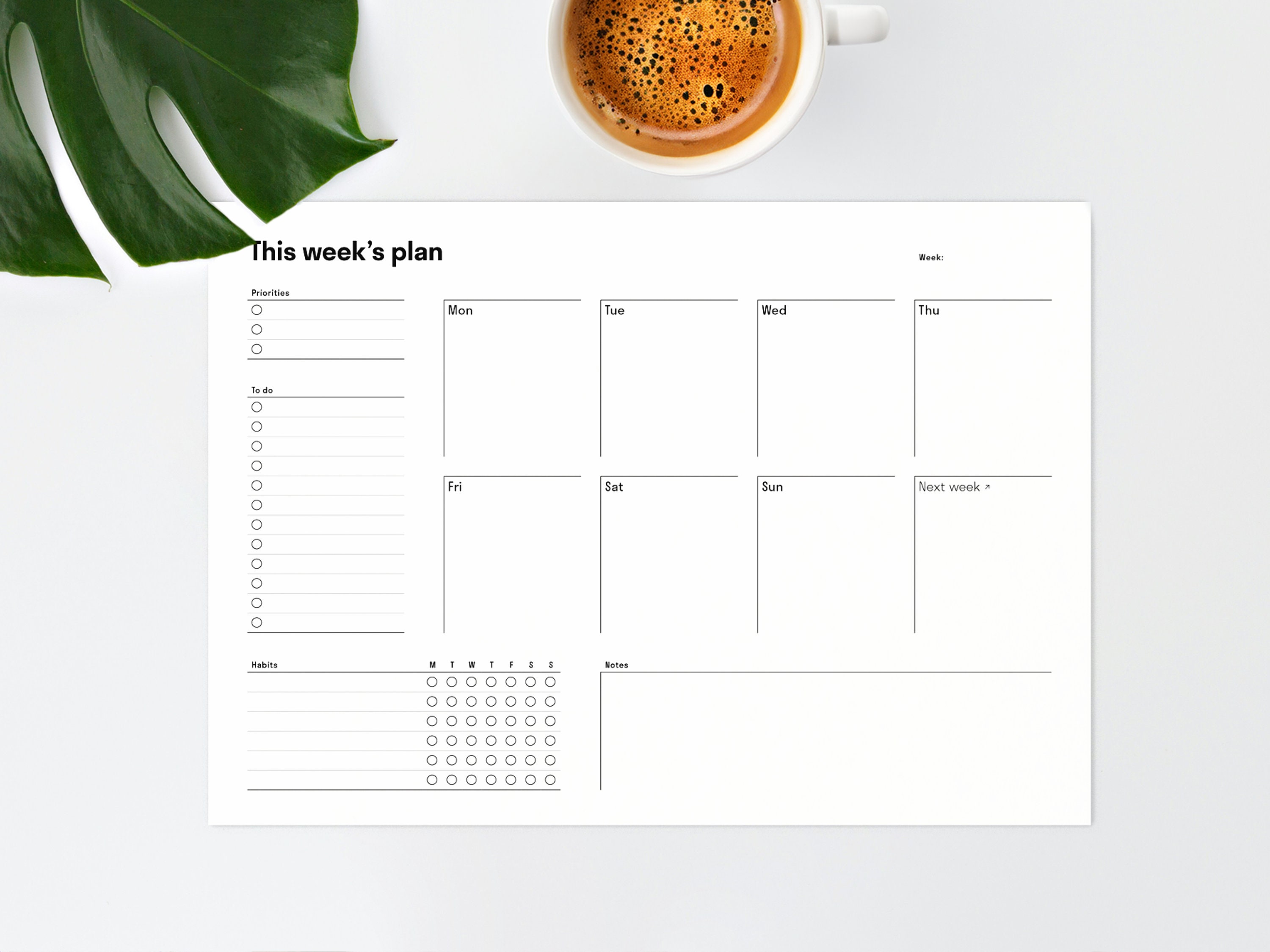 Minimalist 2024 Weekly Planner Printable Weekly Planner With Habit ...