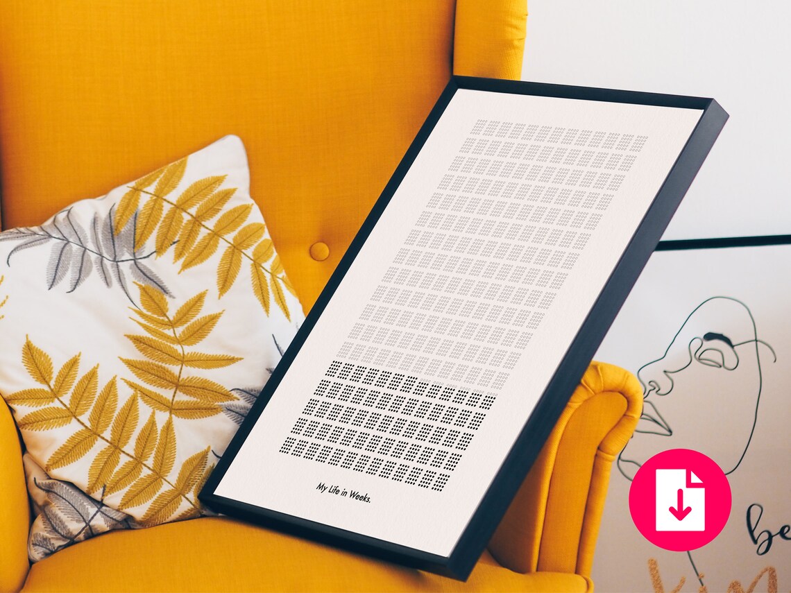 Weeks in Life Calendar Printable Life Planner 4000 Weeks Poster ...