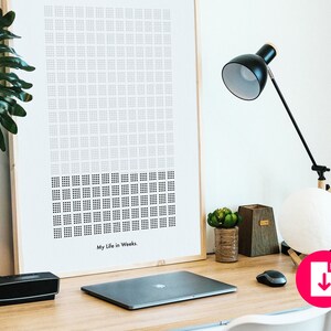 Weeks in Life Calendar Printable Life Planner 4000 Weeks Poster ...