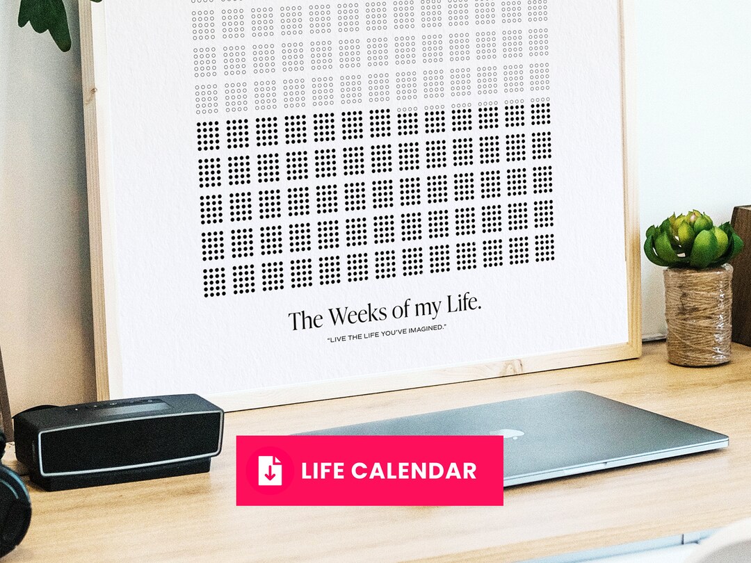 Weeks in Life Calendar Printable Life Planner 4000 Weeks Poster ...